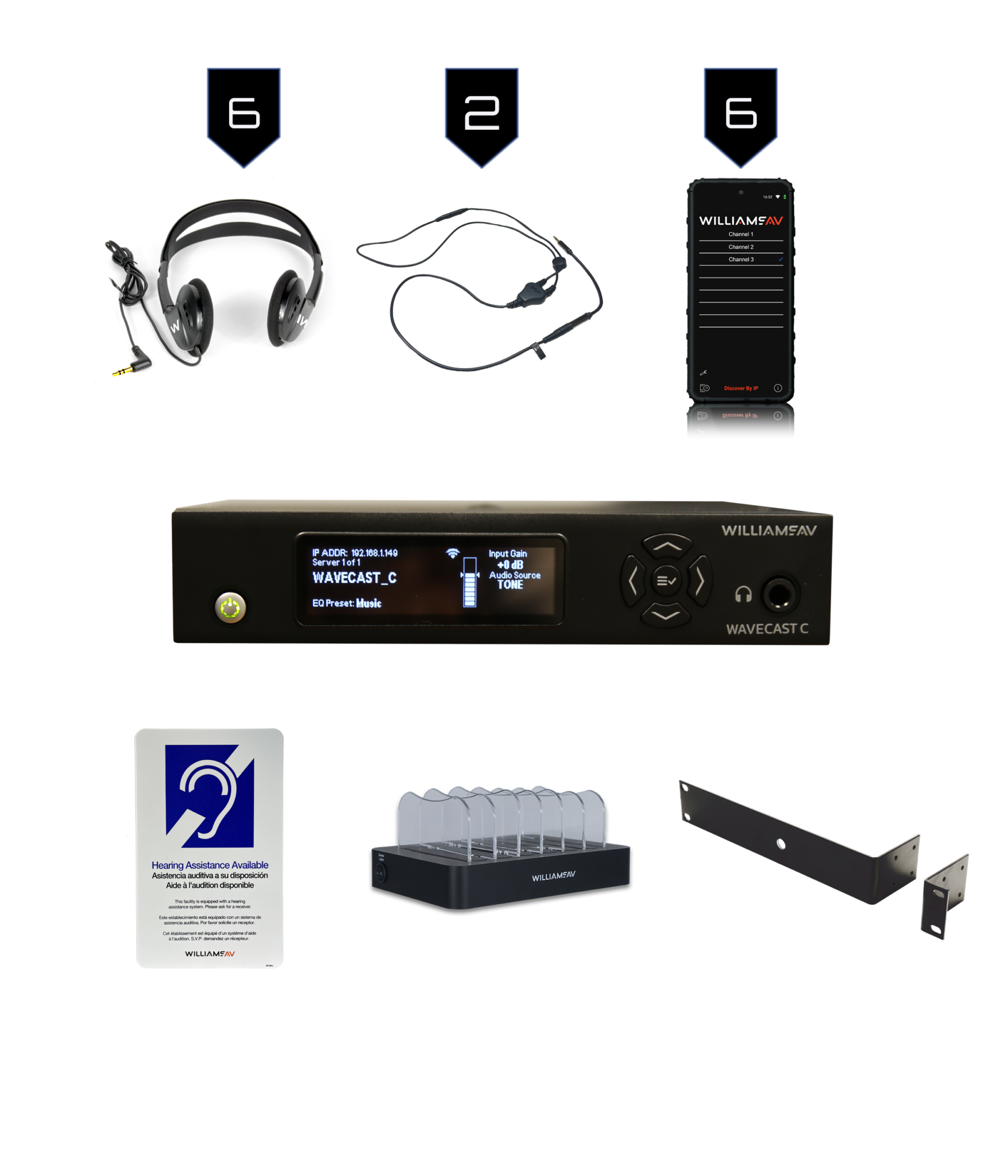 WaveCAST System With 6 WAV Pro Wi-Fi Receivers - Williams AV